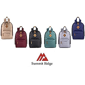Summit Ridge Laptop Backpack for Women, Men for Travel, School, College Backpack with Padded Back, Adjustable Padded Shoulder Straps (Black)
