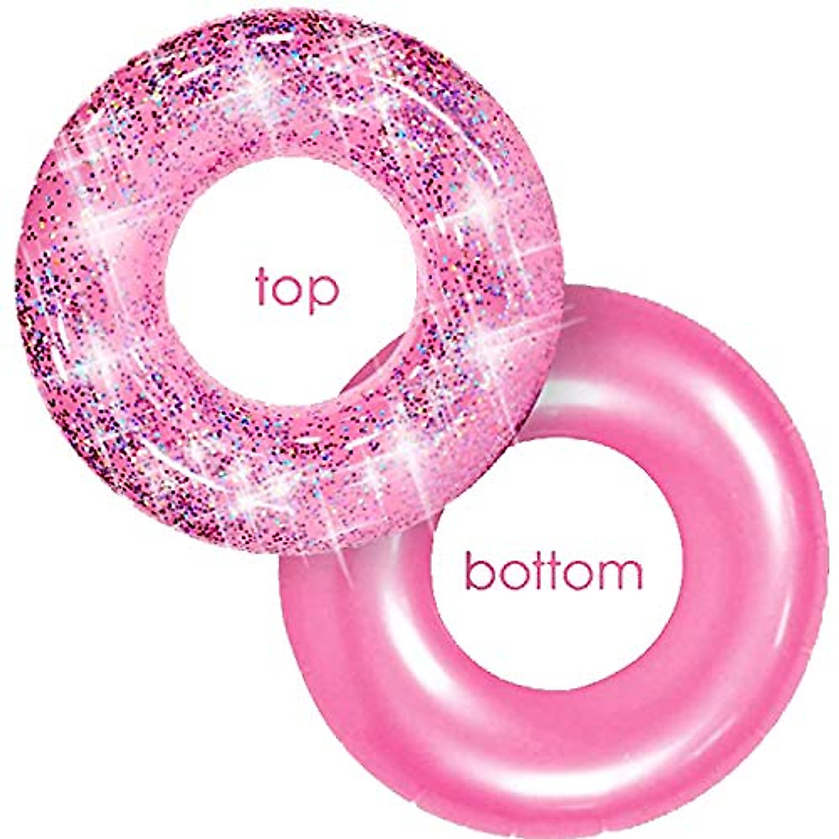 Boxgear Pink Glitter Swim Ring for Pool Beach Lake Glitter Pool Inflatable Swim Tube Glitter Swim Ring for Kids, Adults Glitter Pool Floating Tube Inflatable Pool Float Glitter Pool Ring (48 Inch)
