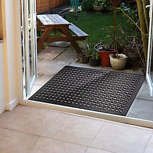 Rubber Door Mats Anti-Fatigue Floor Mat for Kitchen New Bar Floor Mats Commercial Heavy Duty Non-Slip Mat Black 36" x 60"