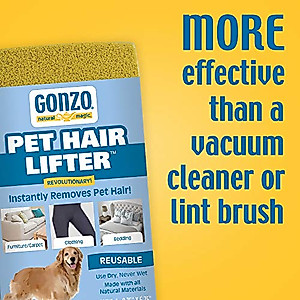 Gonzo Pet Hair Lifter - Remove Dog, Cat and Other Pet Hair from Furniture, Carpet, Bedding and Clothing - 1 Sponge