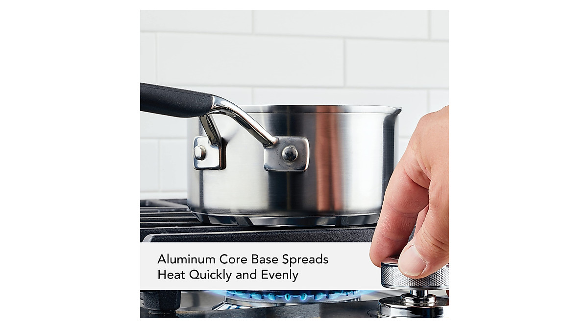 KitchenAid Stainless Steel Saucepan with Pour Spouts - 1 Quart