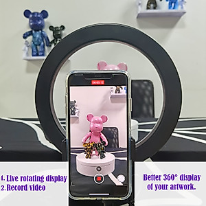 Motorized Rotating Display Stand, Turner for Tumblers with Adjustable Speed Roller, 360° Automatic Mute Spin Turntable Photography Display, Tumbler Spinner Products and Show Electric Tumbler Stand