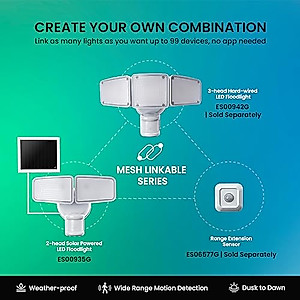 Home Zone Security 2 Pack Solar Floodlights Outdoor with Motion Sensor 40’ x 180°, 1500 Lumens, 5000K Bright White, Dusk to Dawn, Aluminum Adjustable Heads, Waterproof Flood Lights Backyard Patio