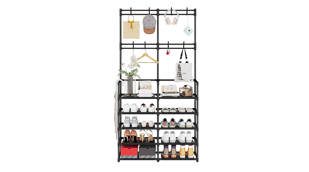 UDEAR 5-Tier Coat Rack with Shoe Organizer - Stylish Storage