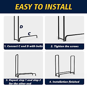 WALMANN 4ft Firewood Log Rack with Cover Outdoor, Heavy Duty Firewood Rack With Weather Resistant 600D Oxford Fabric Cover, Indoor/Outdoor Wood Rack for Firewood…