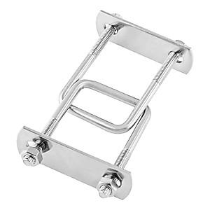 Jersvimc 2Pcs Stainless Steel Square U-Bolt Clamp M8x50x100mm - (Thread Size x Inner Width x Length), Mini Metal U Bolts Pole U Bolt Brackets for Camper Trailer Marine Boat