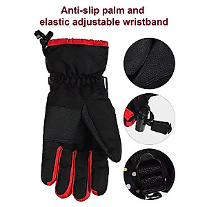 SATINIOR Women Winter Ski Gloves Waterproof Snow Gloves Warm Snowboard Gloves for Cold Outdoor Activities (Black)