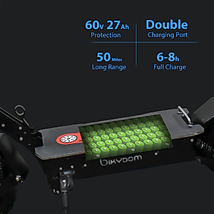 Electric Scooter Adults, Escooter 5600W Dual Motor, 47Mph Max Speed, 50 Miles Travel Range, 60V 27Ah High capcaity Battery, 11" Vacuum Off Road Tire Foldable Scooters