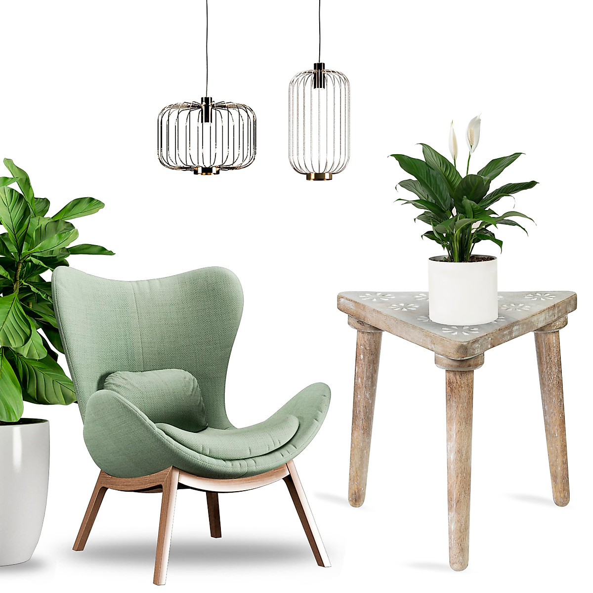 Crocon Plant Stand, Modern Table, Wood Stool for Plant, Plant Table, Indoor Plant Stand, Tall Plant Holder for Flower Pots, Small End Table, Coffee Table Home Décor Wood Stool, 13.5 x 12.5 Inch