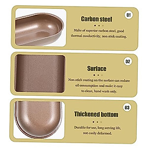 SOLUSTRE 3pcs Bread Mold Oven Roasting Pan Bread Loaf Pan French Pan Bratwurst Hot Dog Food Supplement Hot Dog Baking Mold Bread Baking Pan Bread Baking Mold Frying Pan Golden Steel