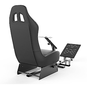 cirearoa Racing Wheel Stand with seat Gaming Chair Driving Cockpit for All Logitech G923 | G29 | G920 | Thrustmaster | Fanatec Wheels | Xbox One, PS4, PC Platforms (Black/Black)