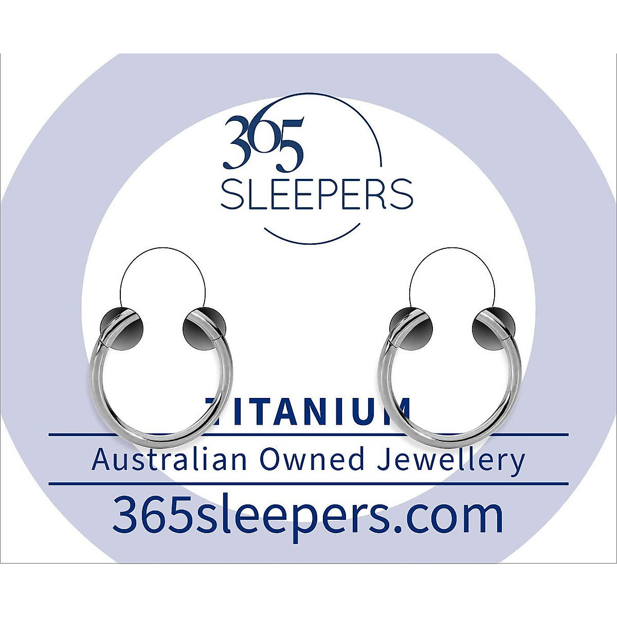 365 SLEEPERS 2 Pieces Titanium 16G Hinged Hoop Segment Septum Cartilage Helix Tragus Nose Ring Unisex Sleeper Earrings 6mm - 16mm