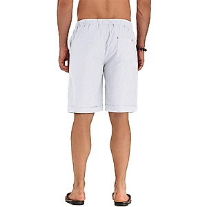 Sailwind Men’s Linen Shorts Casual Drawstring Summer Beach Shorts