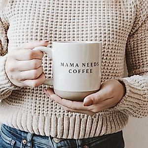 Sweet Water Decor Mama Needs Coffee 14oz. Mug | Stoneware Coffee Mug | Microwave & Dishwasher Safe | Mother's Day Gifts | Gifts for Mom