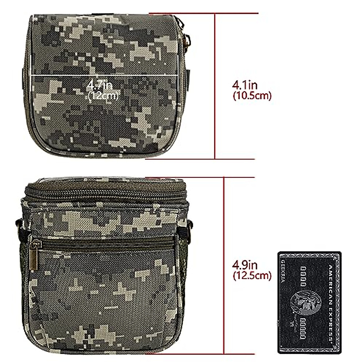 GEEKRIA Travel Portable Bag Compatible with Awesafe Electronic Shooting Earmuff, Howard Leight Impact Sport OD Electric Earmuff Replacement Protective Carrying Case (Camouflage)