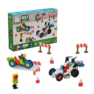 PLUS PLUS - Learn to Build Vehicles, 360 Pieces - Construction Building Stem / Steam Toy, Interlocking Mini Puzzle Blocks for Kids