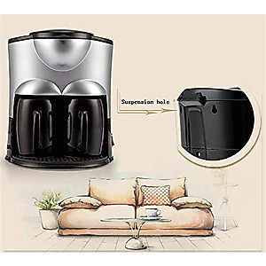 GRCQLWT Coffee Machine Espresso Coffee, Household Drip Automatic Tea Machine Small Mini Double Cup American Coffee Machine