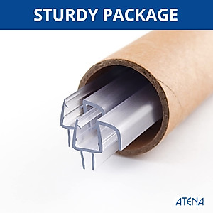 ATENA Frameless Shower Door Bottom Seals (3/8" x 36") - 2pcs Shower Door Seal Strips