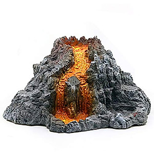 S-Lifeeling Tank Decoration Volcano Landscape View Tank Ornament Volcanic Stone Fish Tank Aquarium Decorations
