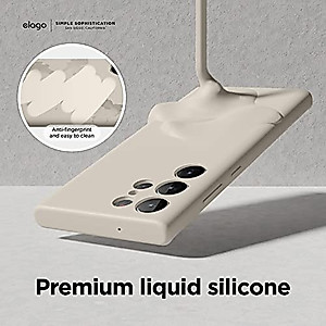 elago Compatible with Samsung Galaxy S23 Ultra Case, Liquid Silicone Case, Full Body Protective Cover, Shockproof, Slim Phone Case, Anti-Scratch Soft Microfiber Lining, 6.8 inch (Stone)