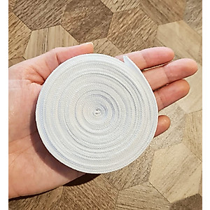 Losita 1 inch X 5 Yards Natural Cotton Twill Tape Herringbone Soft Fabric Webbing Strap Ribbon, Bias Binding for Sewing Gift Wrapping DIY Cloth Bag Holders Blanket Edge Supplies (White)