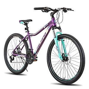 HH HILAND 26 Inch Mountain Bike for Women, 21 Speed with Lock-Out Suspension Fork, Dual Disc Brakes, Aluminum Frame MTB, Adult Ladies Womens Bike Mens Bicycle