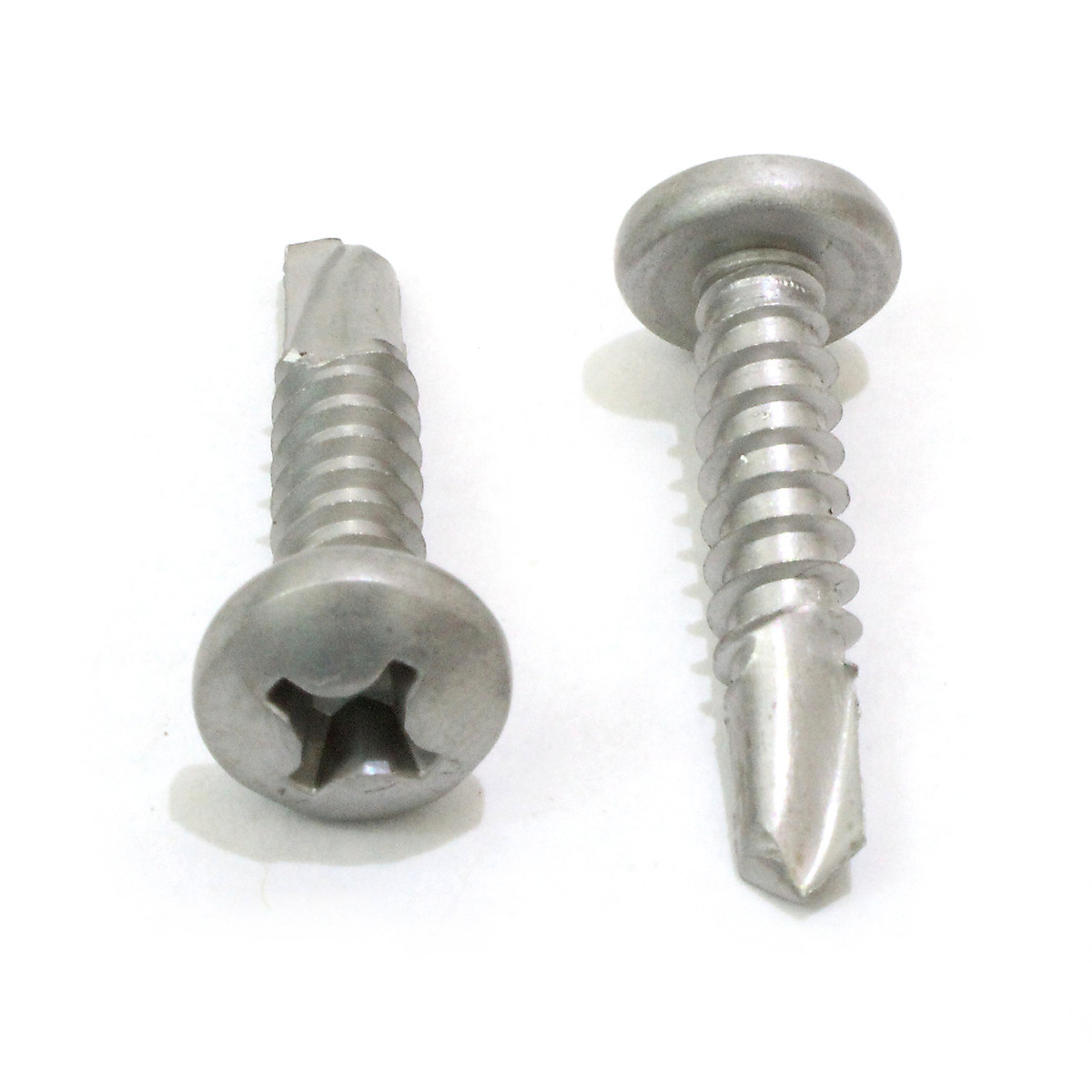 Bolt Dropper 10 x 1 Self Tapping Stainless Steel Metal Screw, (100 Set) Phillips Pan Head Self Drilling, 410 SS, Corrosion Resistant Choose Size
