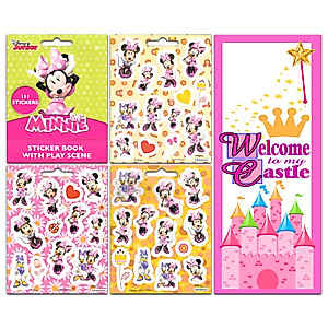 Classic Disney Minnie Mouse Memory Match Game for Toddlers, Kids 3 Pc Preschool Bundle with Game, 100+ Stickers and Door Hanger (Minnie Learning Toys), my first puzzle