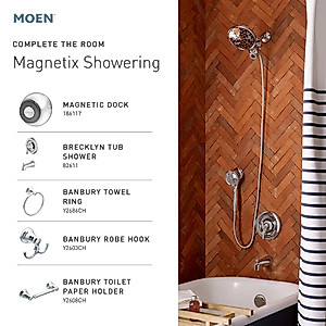 Moen Engage Magnetix Chrome 2.5 GPM Handheld/Rain Shower Head 2-in-1 Combo Featuring Magnetic Docking System, Rain Shower Head with Handheld Spray, 26009