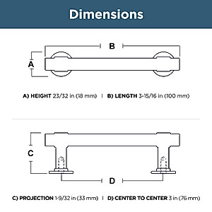 Franklin Brass Francisco (10-Pack) Cabinet Handles 3" Satin Nickel Cabinet Pulls Handles for Cabinets and Drawers Cabinet Hardware Dresser Handles Drawer Pulls P29520K-SN-B