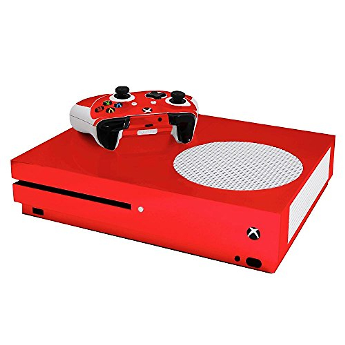 Rockin Red - Vinyl Decal Mod Skin Kit by System Skins - Compatible with Microsoft Xbox One Slim (XB1 Slim)