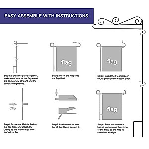 YEAHOME Garden Flag Holder Stand, Metal Powder-Coated Flagpole Premium Yard Flag Holder Weather-Proof for American Flag, Garden Flag, Outdoor Garden Decor