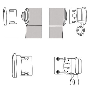 JYXindzkj Cordless Bracket+Pipe Plug, Universal Mount for Roller Blinds, Sunshade & Accessories (White, 1set)