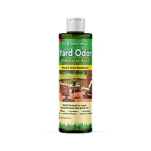 NaturVet – Yard Odor Eliminator | Eliminate Stool and Urine Odors from Lawn and Yard | Designed for Use on Grass, Plants, Patios, Gravel, Concrete & More | 16 oz Refill