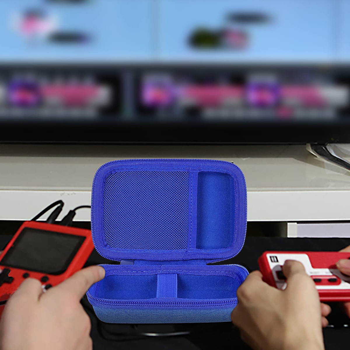 Aenllosi Hard Travel Case Replacment for Trovono/JAFATOY/GAMPLAE/Anyando/HIJJJPS Retro Game Handheld Console,Portable Video Games Systems Case,Mini Handheld Game Console Organizer(Blue,Case Only)