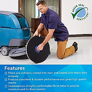 3M Black Stripper Pad 7200, 20 in, 5/Case