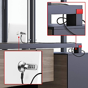 Computer Laptop Cable Lock • Slot Plate 6.23ft Cable • Security Computer Combination Lock • 4 Digital Password Protection Cable • Anti Theft Lock and Notebook Other Device