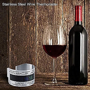 Wine Temperature Bracelet Stainless Steel Thermometer Bottle Beer Temperature Bracelet Sensor for Beer Home Brewing, Makes a Great Gift