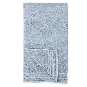 Amazon Basics Cotton Bath Towel Set, Made with 30% Recycled Cotton Content - 6-Piece, Blue