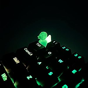Custom Keycap for Mechanical Gaming Keyboard - Design Cute Duck Transparent- Artisan Cherry MX Made in Resin with Universal Compatibility - Unique Gift Idea