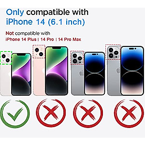 WATEFULL for iPhone 14 Case Wallet Card Holder with Kickstand Ring, iPhone 14 Case Cover 6.1” with Sliding Card Slot Hybrid Shockproof Bumper [Integrated Camera Cover] with 1 Screen Protector (Pink)