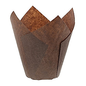 Royal Brown Tulip Style Baking Cups, Large, Case of 2000
