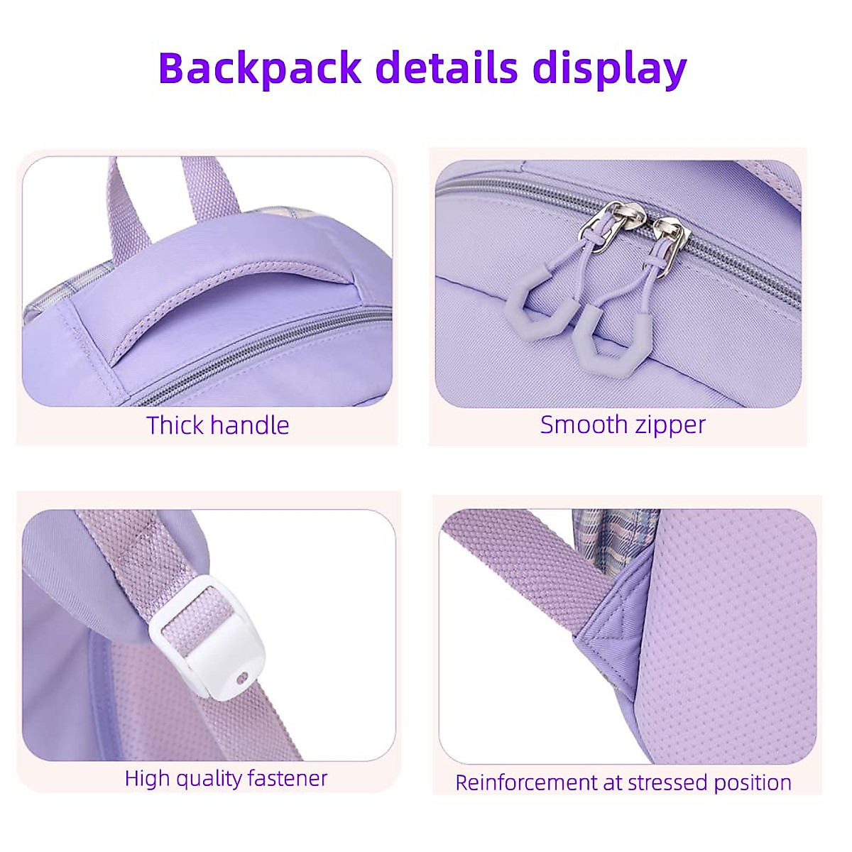 Girls Backpacks 15.6 Inch Laptop School Bag College Backpack Travel Daypack Large Bookbags for Teens Girls College Women Students (Purple)