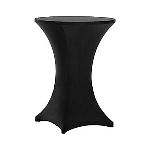 Tina's 32x43 Inch Highboy Spandex Cocktail Table Covers Black, Cocktail Table Spandex Covers, Fitted Stretch Cocktail Table Tablecloth for Round Tables