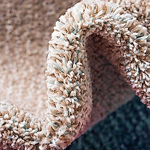 Unique Loom Estrella Collection Distressed, Gradient, Dark Colors, Abstract, Modern Area Rug, 5 ft x 8 ft, Blue/Beige