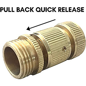 MAXFLO Garden Hose Quick Connect Garden Hose Fittings [3 Pack] Solid Brass Water Hose Quick Connect Fittings Quick Connector | Water Hose Connectors 3/4 inch GHT | Hose Couplers Quick Disconnect
