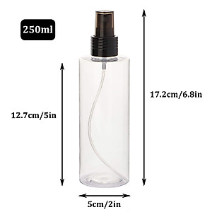 Yebeauty Empty Spray Bottles for Essential Oils, 8oz Refillable Clear Plastic Misting Spray Bottles Atomizer Fine Mister Spray Bottle for Beauty Products, Cleaning, Pack of 2