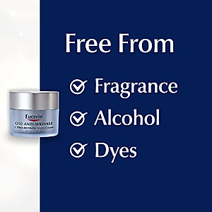 Eucerin Q10 Anti-Wrinkle Night Cream + Pro-Retinol, Facial Cream for Sensitive Skin, 1.7 Oz Jar