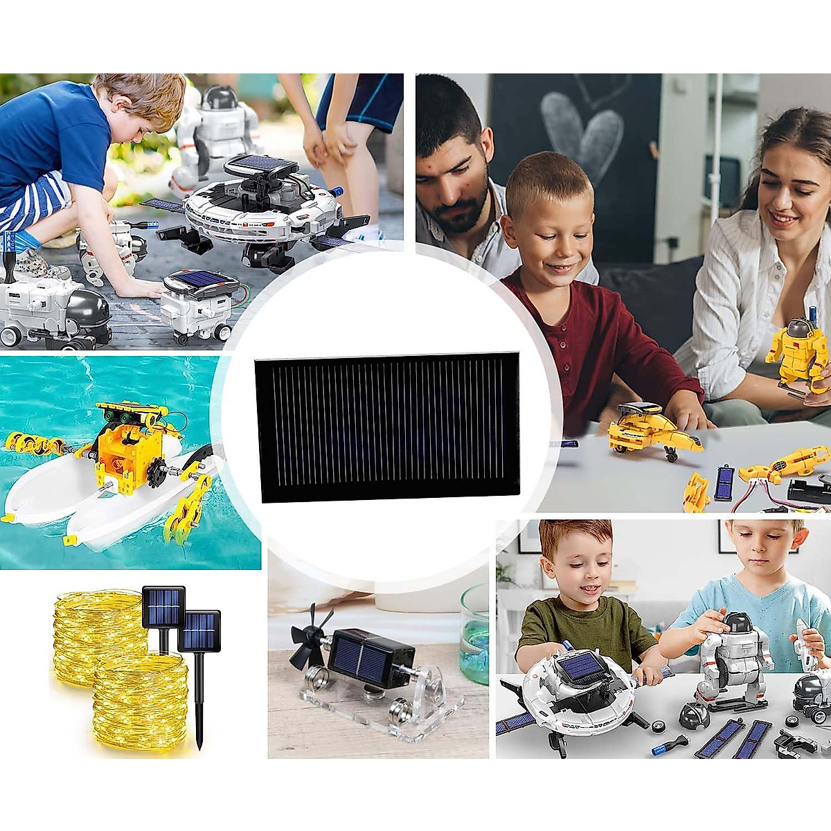 10Pcs Mini Solar Panels for Solar Power, 3V 90mA Mini Solar Panel Kit DIY Electric Toy Photovoltaic Cells Solar Epoxy Cell Charger 2.44"*1.42"(62mm*36mm)