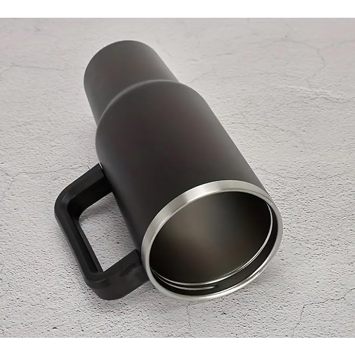 40 Oz Muggs Tumbler with Lid Handle Straw, 304 Stainless Steel Double-layer Vacuum Auto Cup Outdoor large Capacity Travel Mug Thermos Travel Coffee Mug for Home, Office (White)